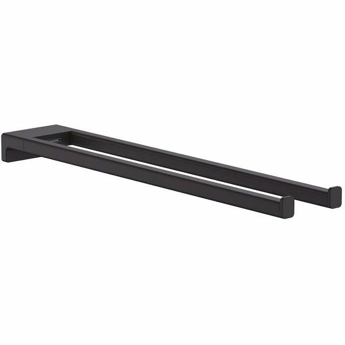 Полотенцедержатель Hansgrohe (Хансгрое) AddStoris двухрожковый 44.5 см Черный матовый 41770670