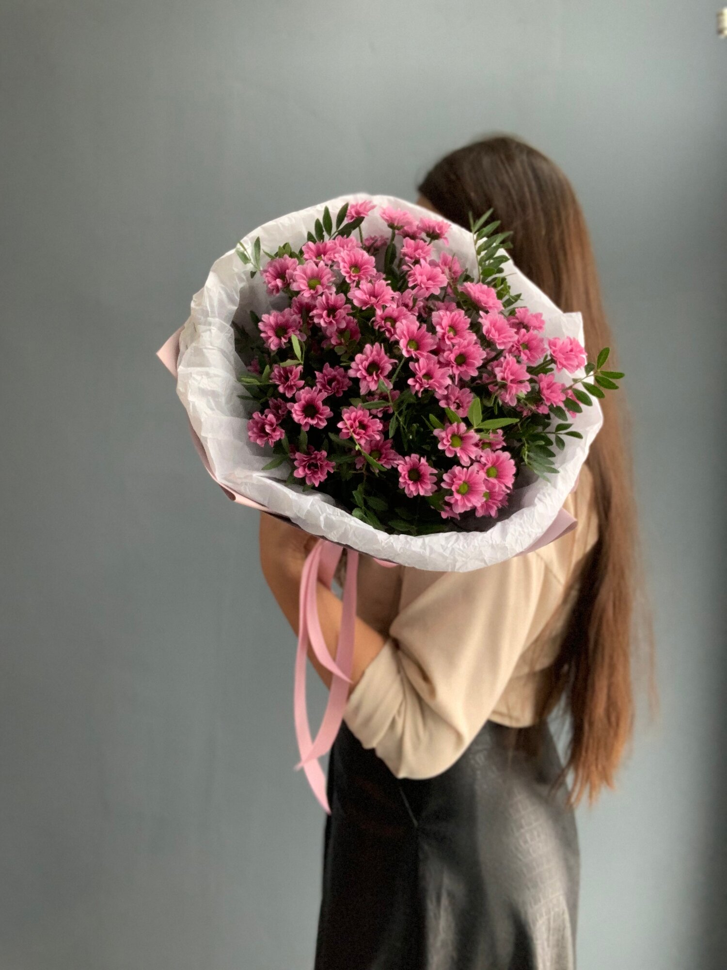 Букет из хризантем «Сантини»