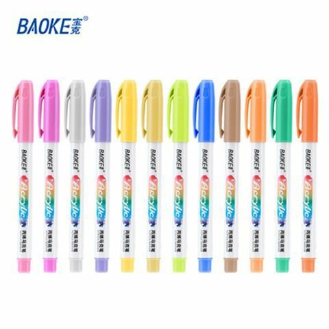 Фломастер Baoke 2938, акриловый, 12 цветов, быстросохнущий, для граффити