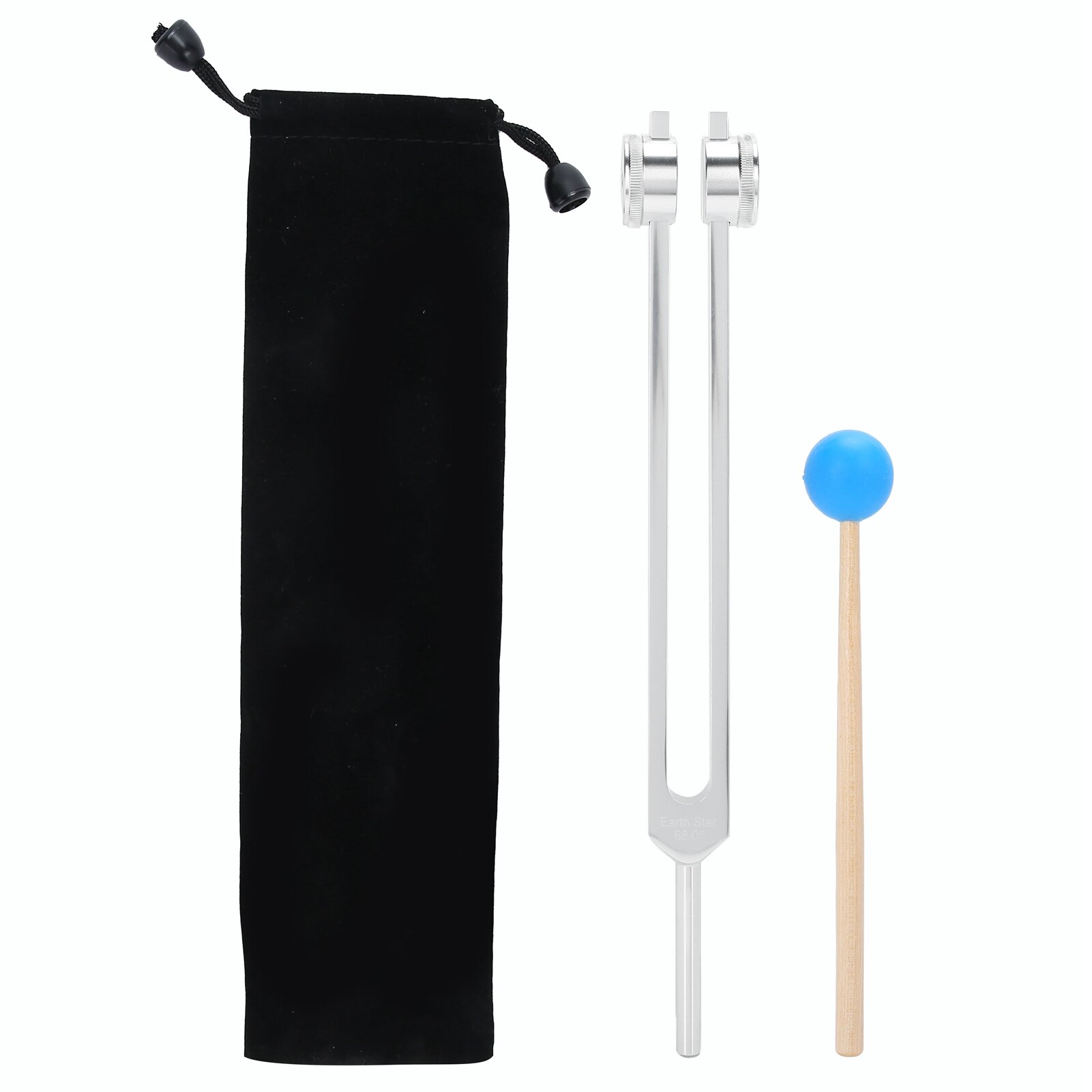 Камертон 68,05 Гц для массажа и снятия стресса. Камертон с деревянным молоточком.