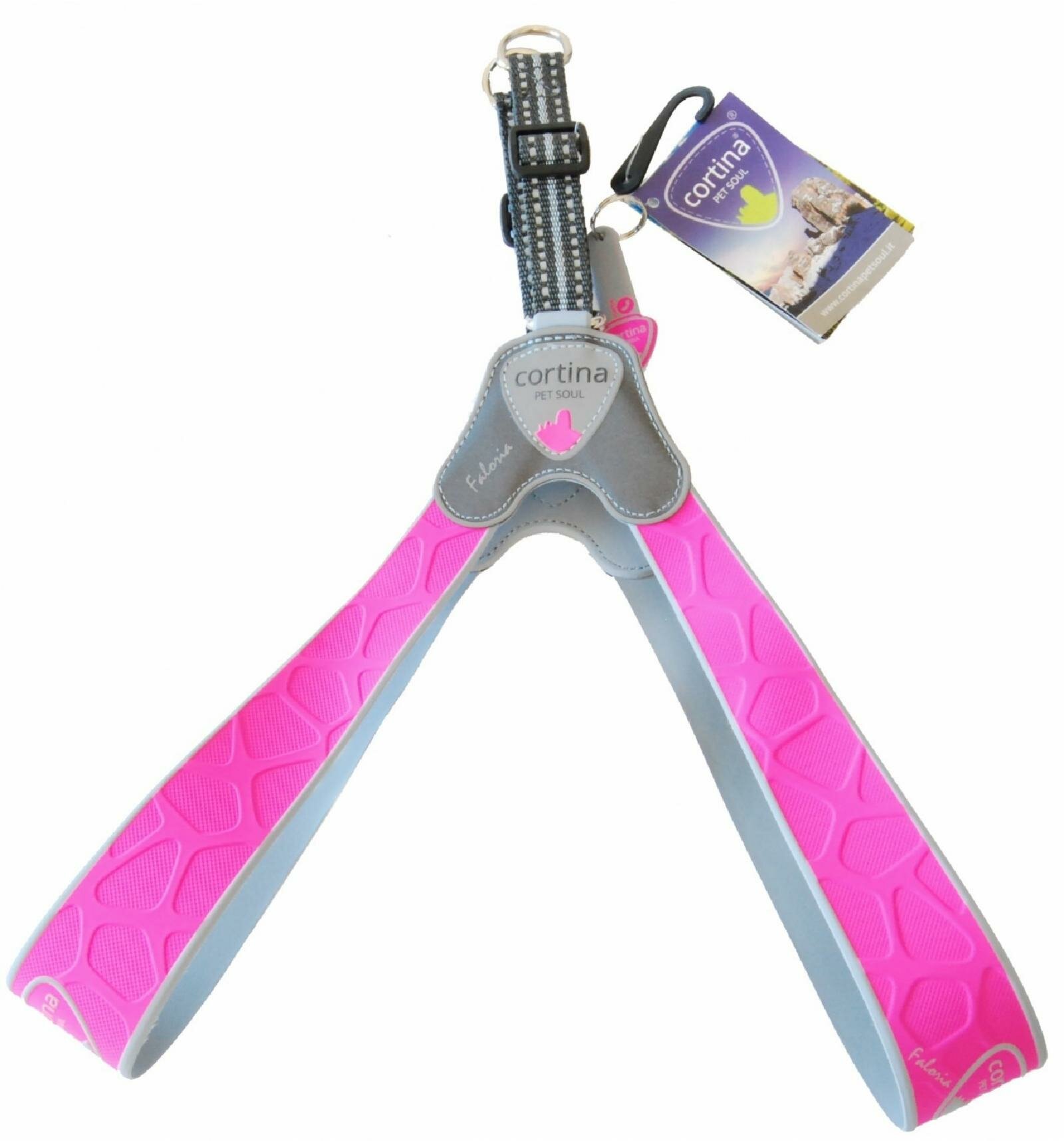 Cortina Суперпрочная шлейка для собак FALORIA, размер 3, неоновый розовый (Италия)