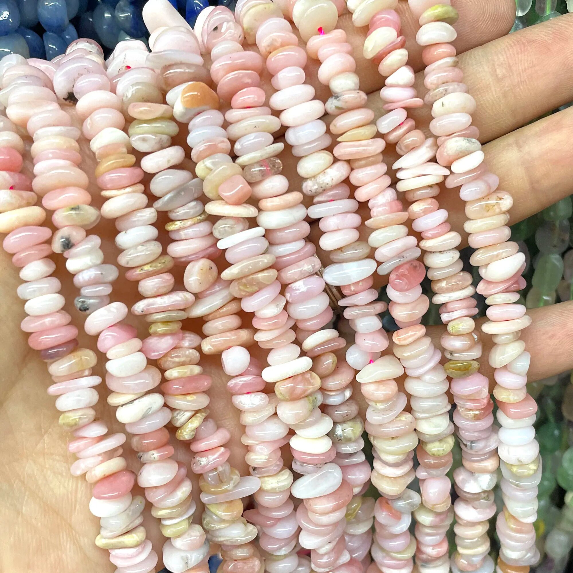 Каменные бусины Larimar, Турмалин, Кианит, Чароит Розовый, Pink Opal