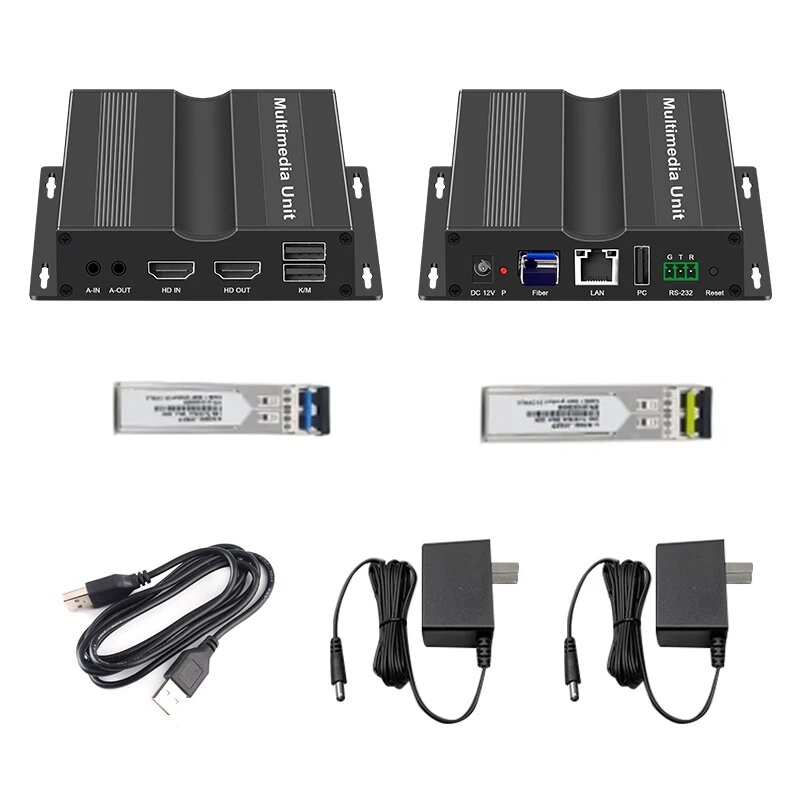 HTA001QX 20 км 4K HDMI KVM удлинитель по оптоволокну Full Set TX RX(SC), AU Plug