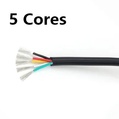 Провод UL2464 2-10 жил черный/белый 18AWG, 5 Cores, 1 meter x Black