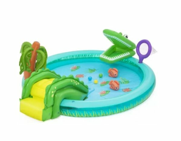 Игровой центр BestWay 224x181x72см Crocodile Cove с горкой, мячами и игрушками, от 2 лет