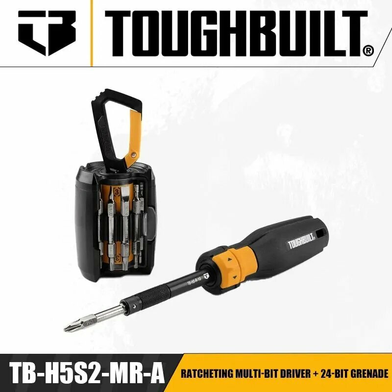 TOUGHBUILT TB-H5S2-MR-A Трещоточный многофункциональный инструмент + граната на 24 бита