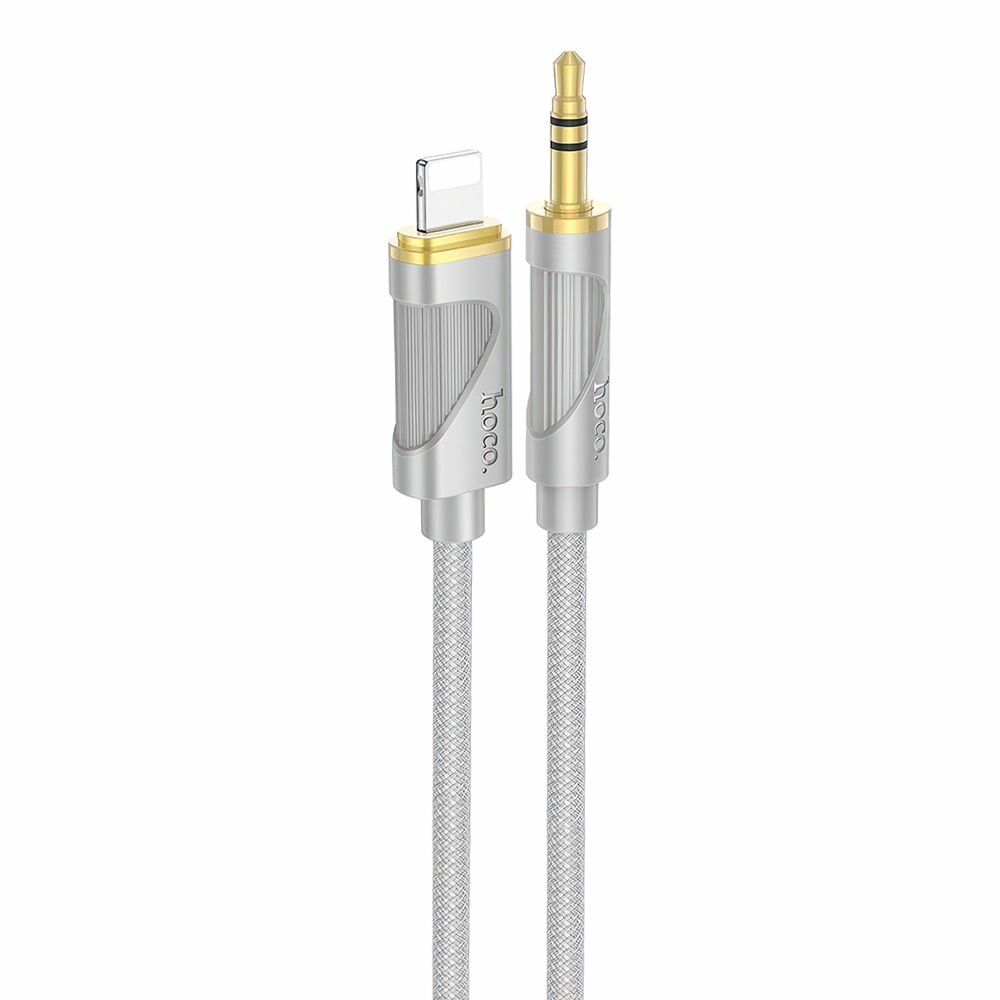 Аудиокабель HOCO UPA30 Friend DC 3.5mm - Lightning 8-pin, 1м, нейлон (белый)