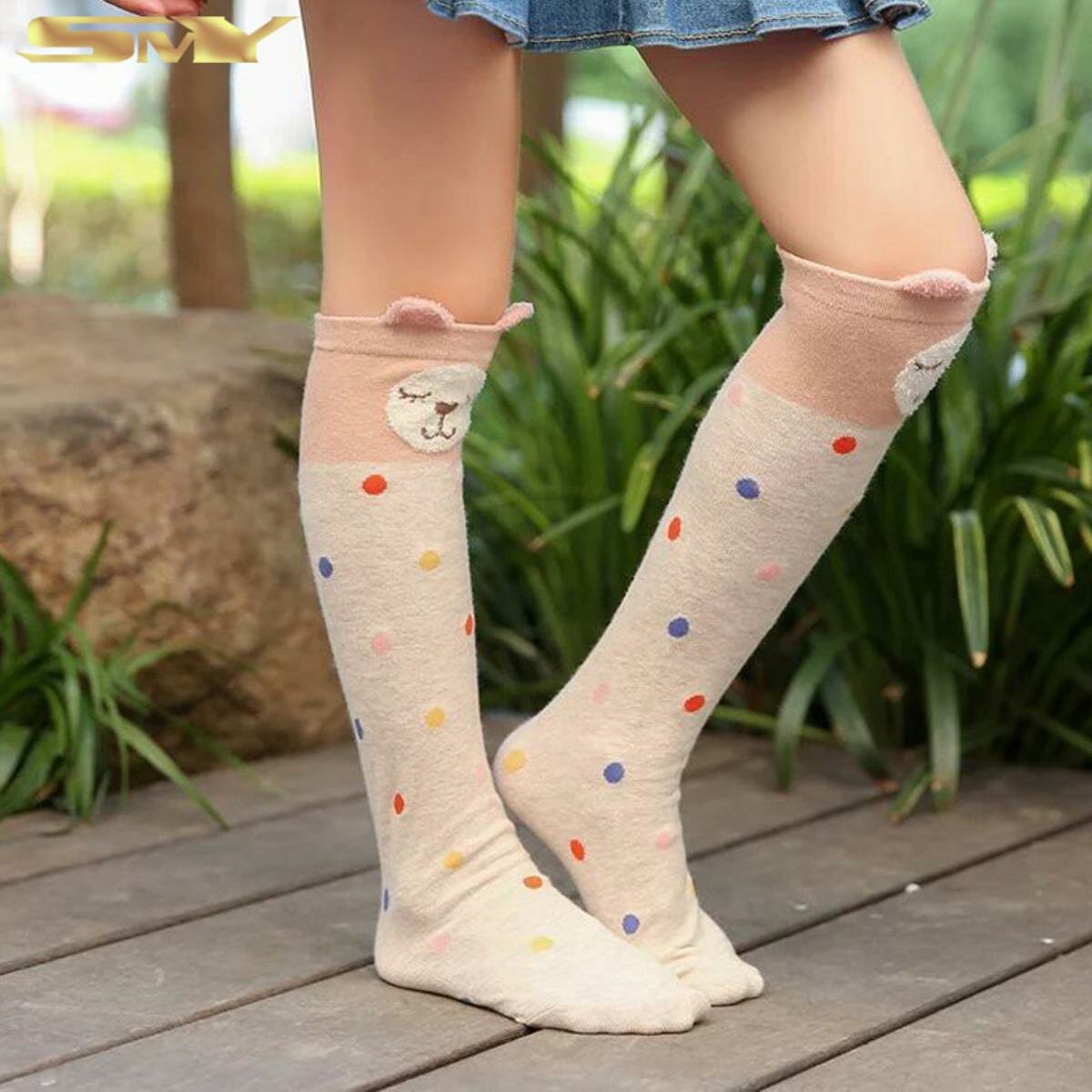 Упаковка из 1 шт. - милые гольфы для девочек разных стилей, хлопковые носки с животными, длинные детские носки для танце