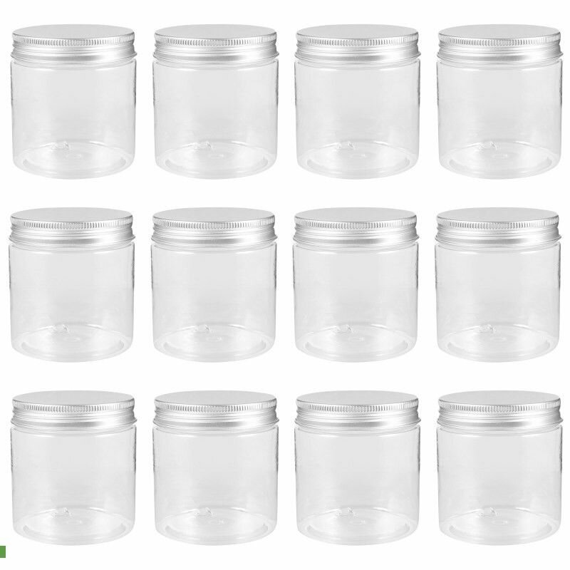 12 шт. Кухонные приправы Прозрачный хранилище для еды Контейнер для закусок Сухая банка для зерна Алюминиевая бутылка для детей-