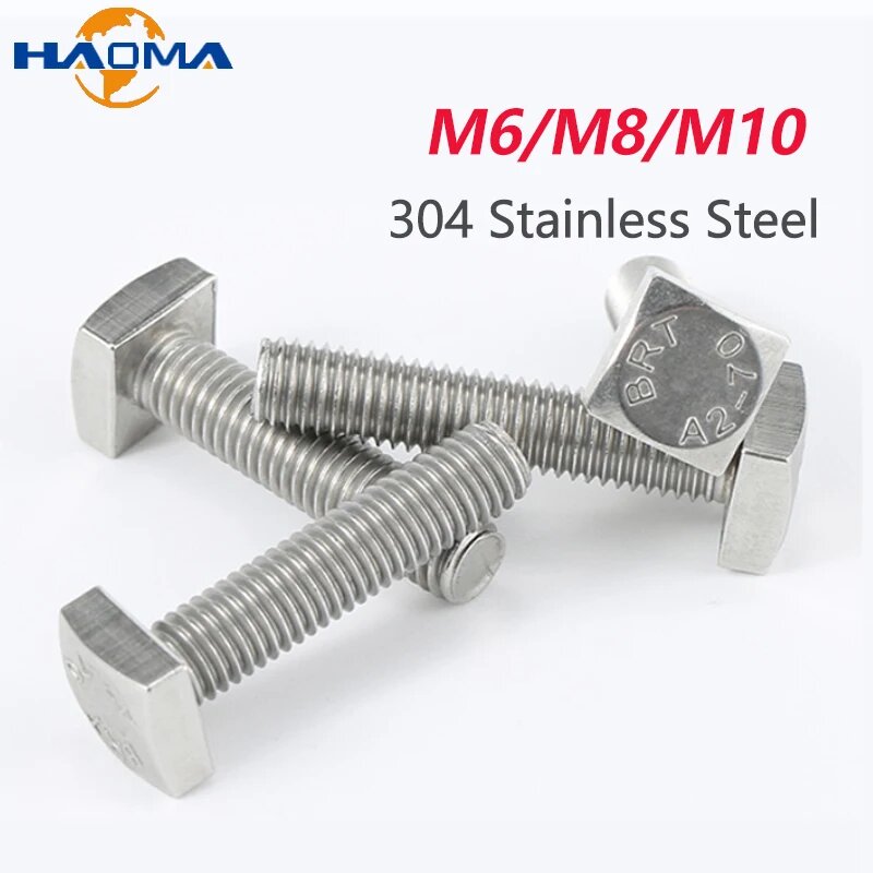 Болты М6 М8 М10 из нержавеющей стали 304 с квадратной головкой 5Pcs, M6x25