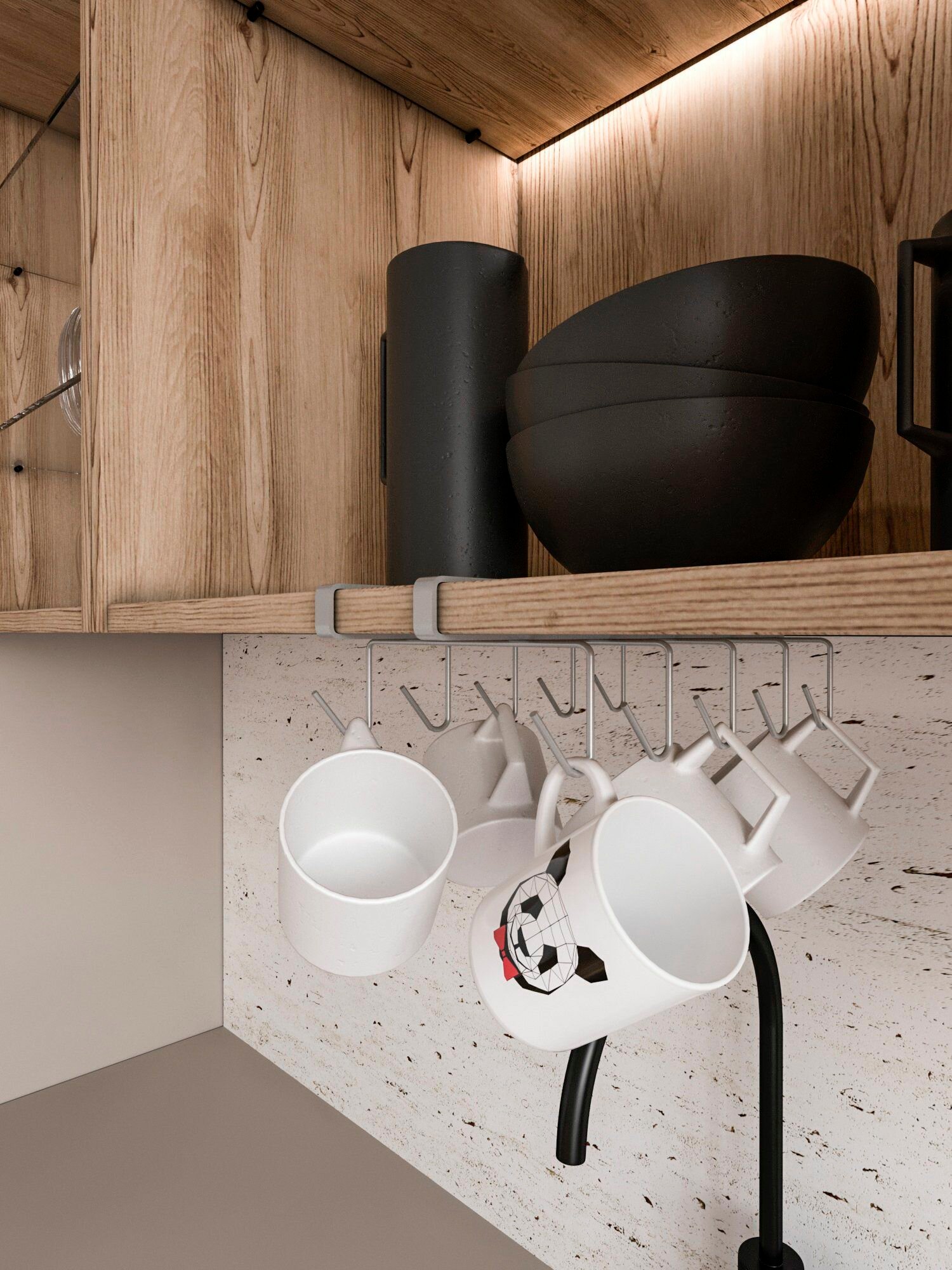 Держатель для кружек найди, сталь с полимерным покрытием, хром