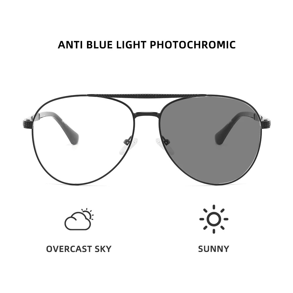 Фотохромные очки-авиаторы SENTA для близоруких Photochromic C3, 0(NO BLUE LIGHT)