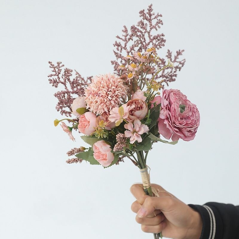 Искусственные цветы, Росистый лотос, влюбленная трава, букет