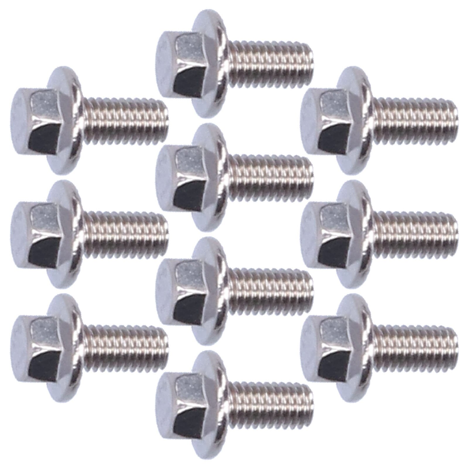 10 шт. фланцевые болты с шестигранной головкой из нержавеющей стали 304, аксессуары для винтов M5 10/12/16/20/25/30/35/40 ммM5x10