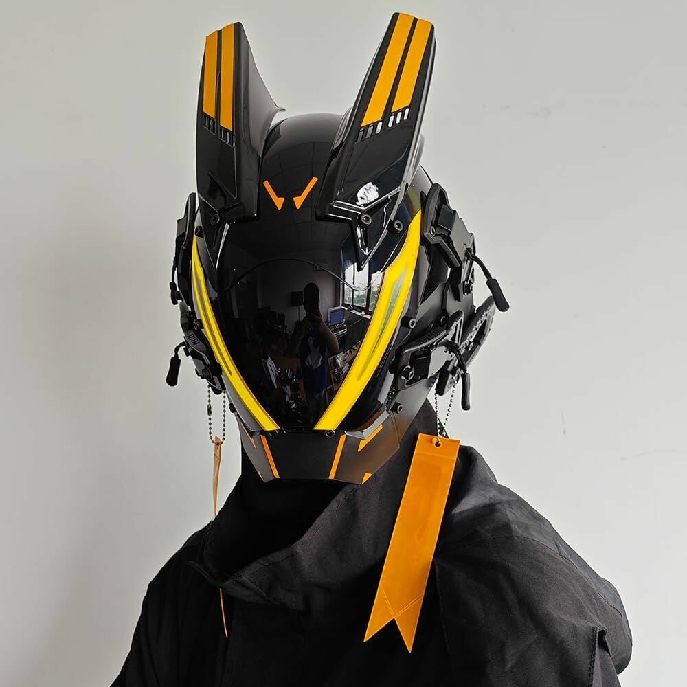 LED Круглая лампа маска с киберпанк элементами для ролевых игр мужских и женских персонажей на Хэлоуин, вечеринках