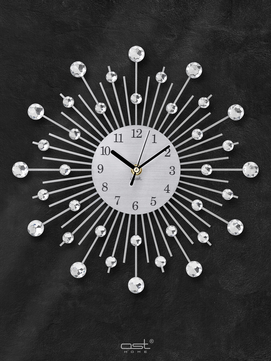Часы настенные бесшумные "Silver rain" интерьерные со стразами, 31 см OST