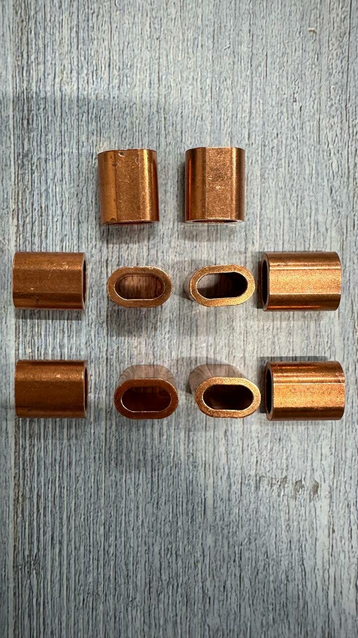 Зажим втулка из меди DIN 3093 M1,2 для троса 1.2 мм, 10 шт