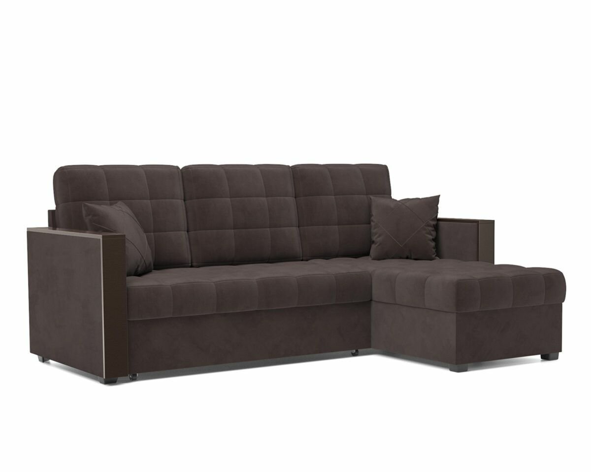 Угловой диван Mebel-ars Техас микровельвет Кордрой коричневый