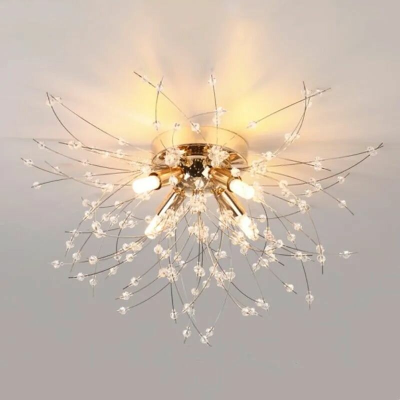 Современный минималистский потолочный светильник в виде одуванчика, диаметр 40 см, теплый свет