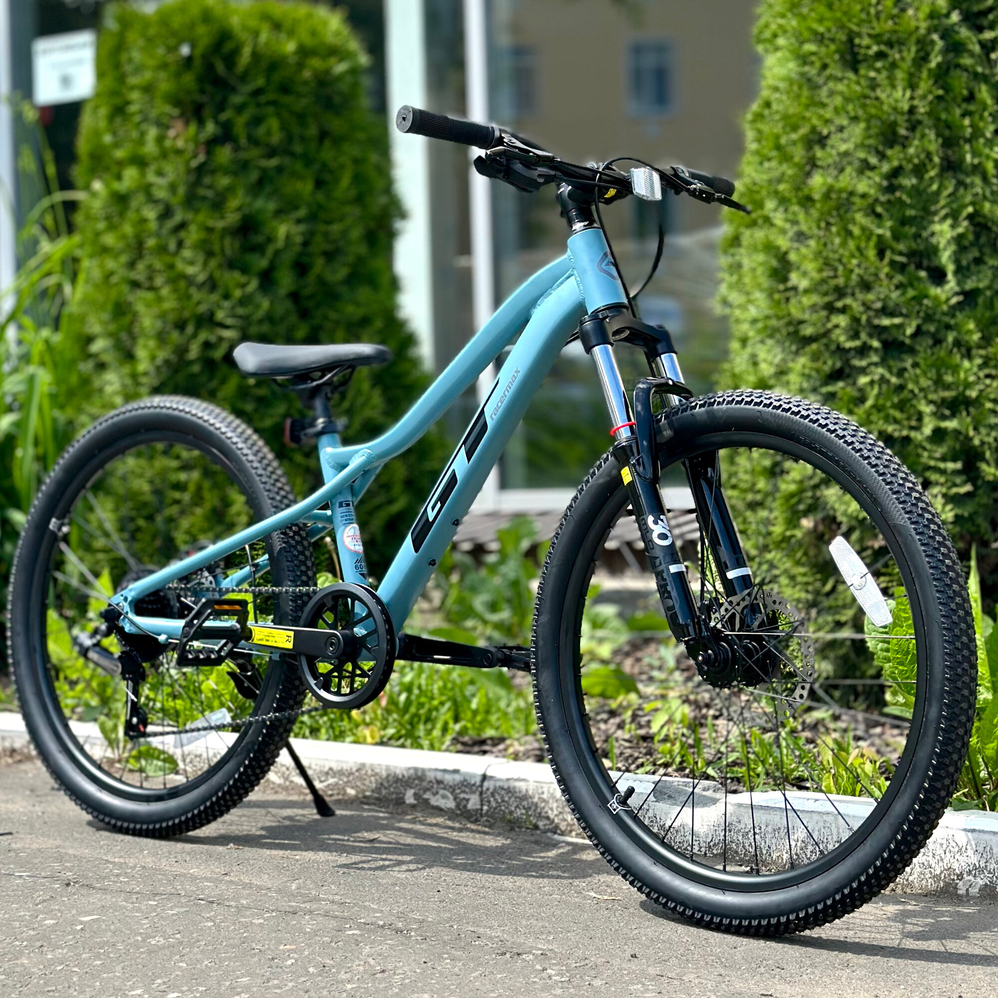 Подростковый горный велосипед BREND GT RACER ORIGINAL GT600, диаметр колес 24", рама алюминий, голубой