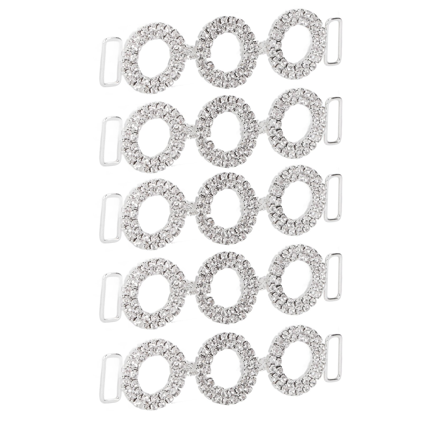 5 шт, соединители для бикини со стразами, 3 круга в форме сверкающего стекла, соединительная пряжка со стразами для обуви, бикини «сделай сам»