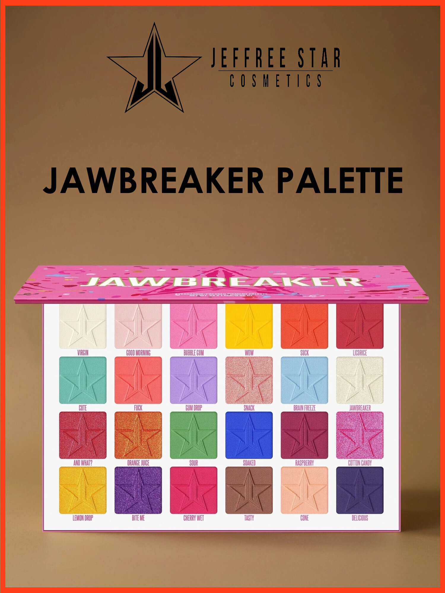 Палетка теней для век Jeffree Star - Jawbreaker Palette, 24 оттенка, 36 гр.