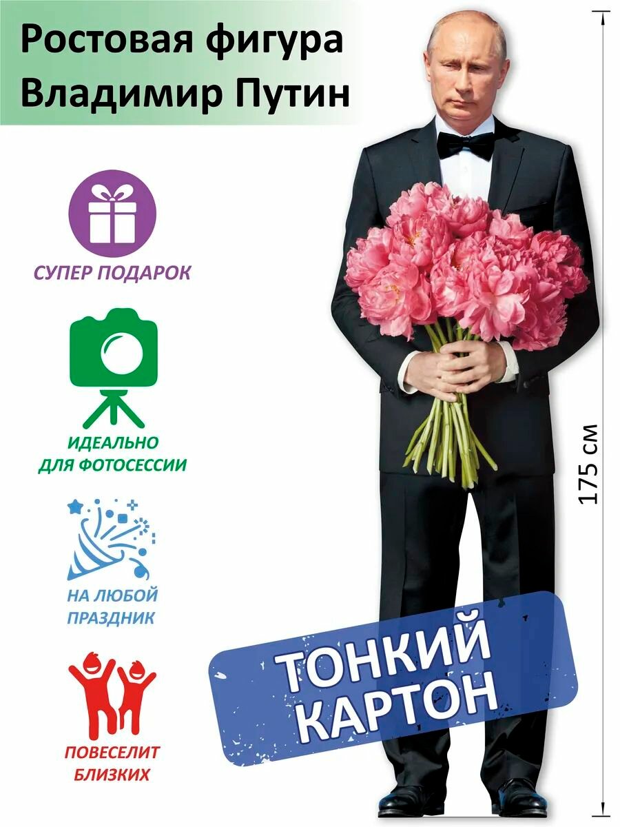 Владимир Путин 14 Ростовая фигура, Тонкий картон, (Print100.ru)