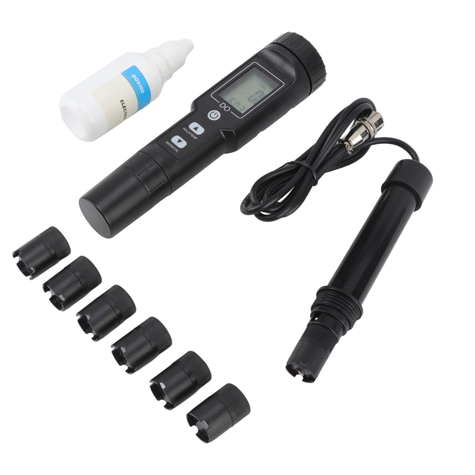 Измеритель растворённого кислорода с цифровым экраном и съёмным зонтом для аквариумов, температурная компенсация, 0-30 мг/л