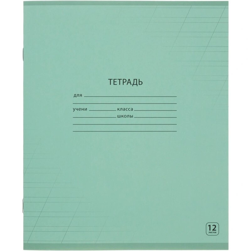 Тетрадь школьная А5,12л косая линия, Выбор есть, Зеленый