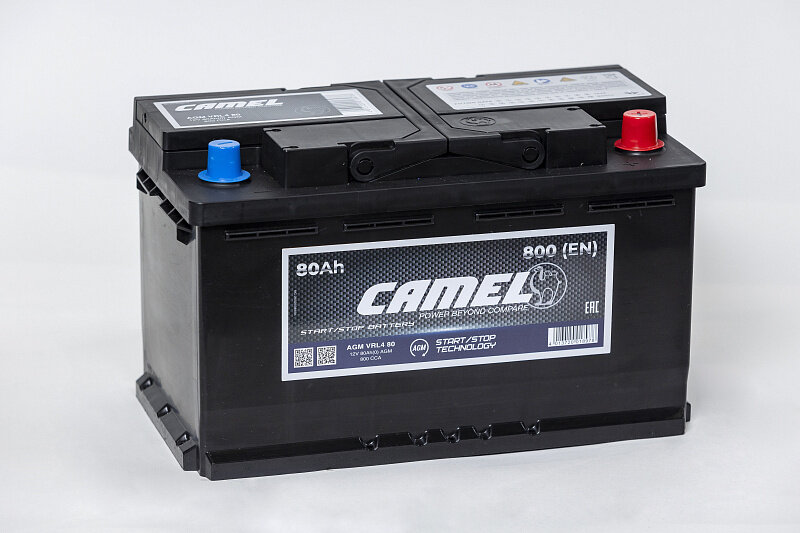Аккумулятор автомобильный CAMEL AGM 12V 80Ah 800А ОП 315x175x190