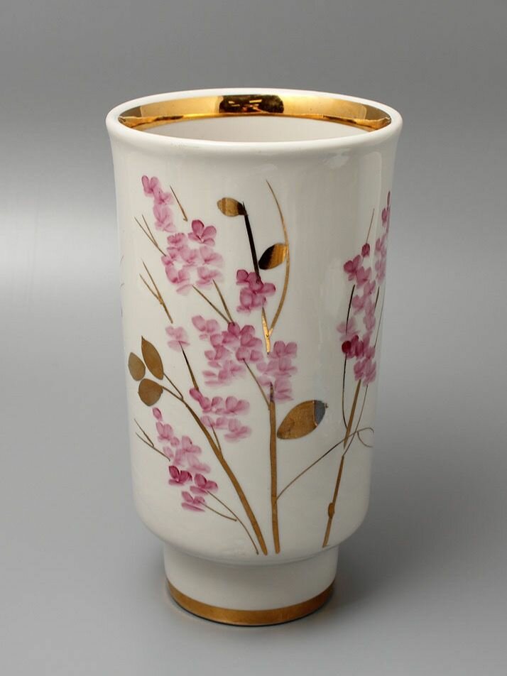Антикварная ваза "Розовая сирень", фарфор, Дулево, 1970-80 гг.