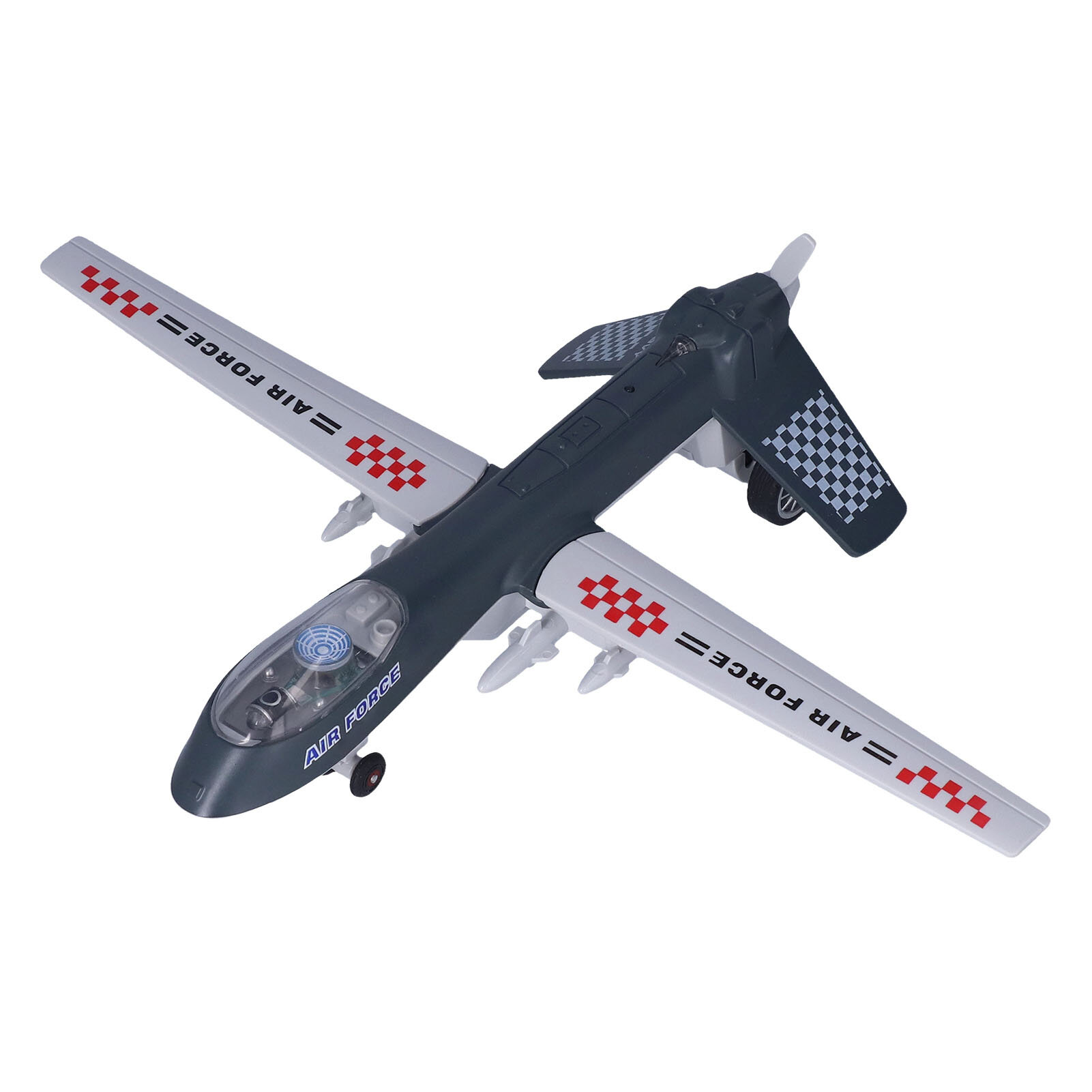 Модель самолета, детская, из сплава, имитация изысканной модели самолета, игрушка со светом и музыкой, коллекционная, подарок, черный цвет.