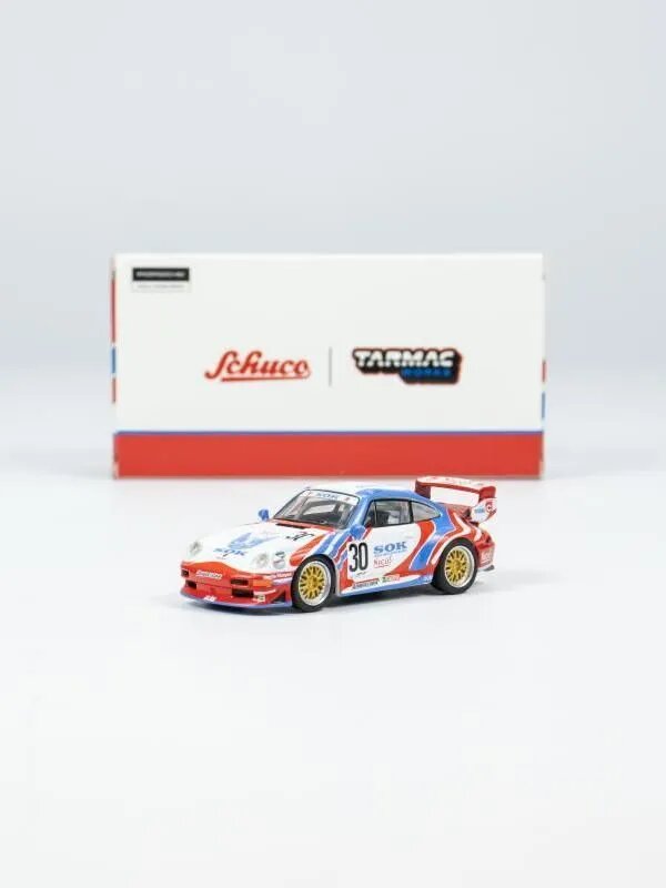 Машинка Tarmac Works x Schuco TW 1/64 Porsche 911 GT2 Sohgo-Keibi #30 Die-cast Alloy Car Model Collection Display Gift