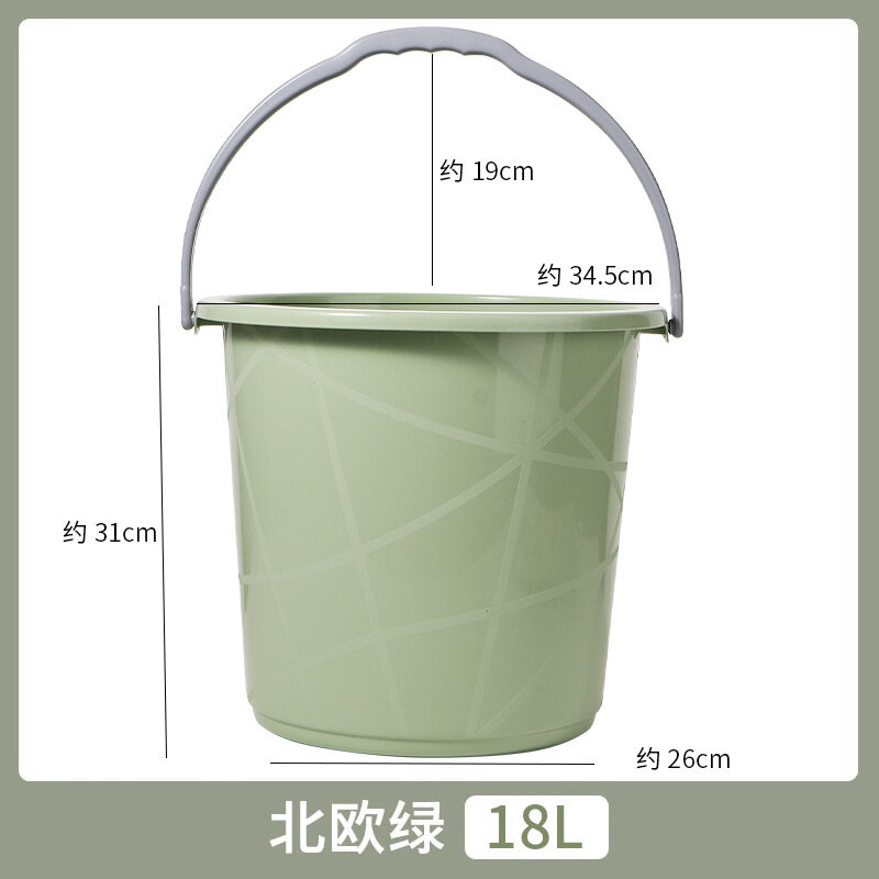 Ведро Nordic Green, 18л, утолщенное, для воды, износостойкое, переносное, бытовое, пластиковое