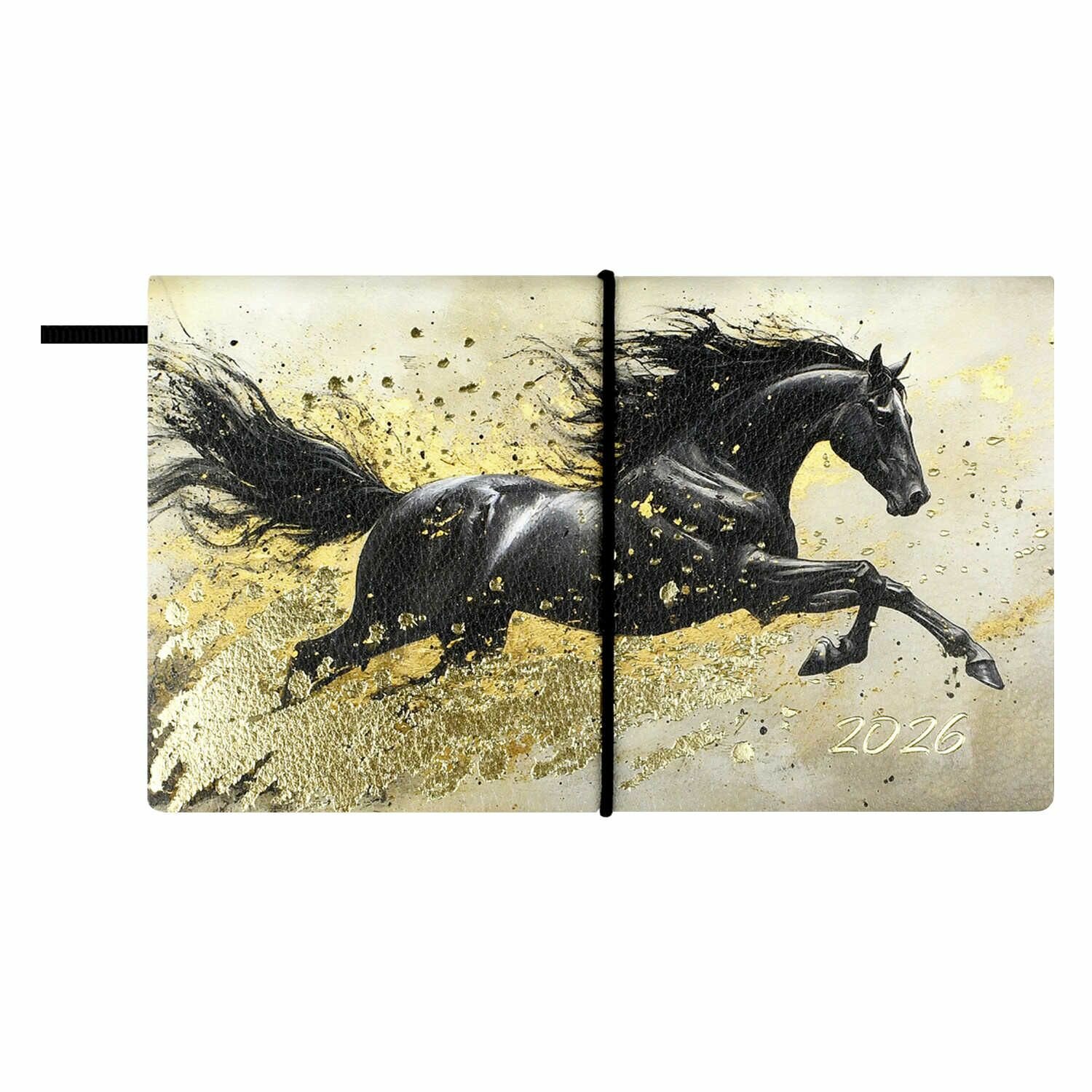 2026 Еженедельник датированный 175x105мм 64 листа "Вороной конь" мягкий переплет