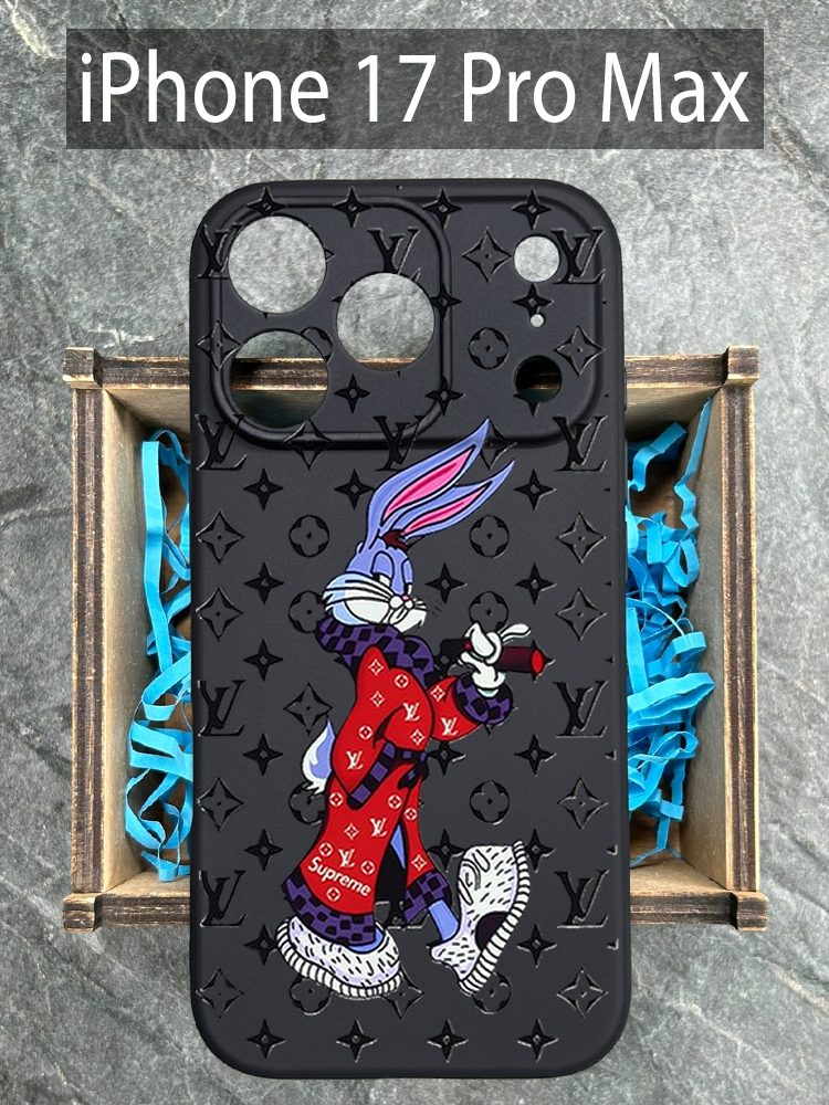 Силиконовый защитный чехол на iPhone 17 Pro Max с принтом Заяц ЛВ для Айфон 17 Про Макс