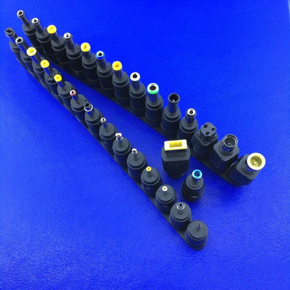 Набор 30 шт переходников питания гнездо DC 5,5х2,1мм на 30 видов штекеров универсальный разъем для ноутбука адаптер наконечники