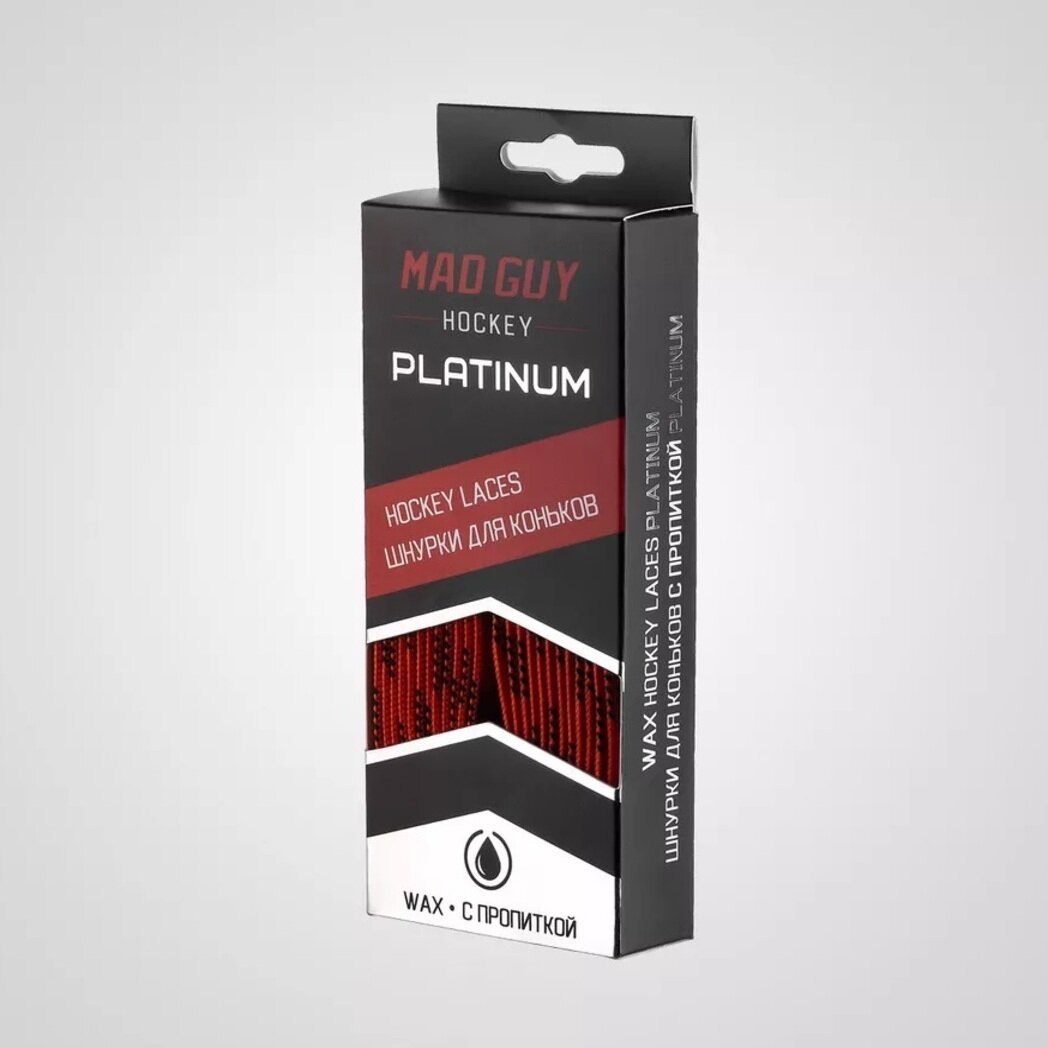Шнурки для коньков с пропиткой Mad Guy Platinum нео-оранжевые (305)