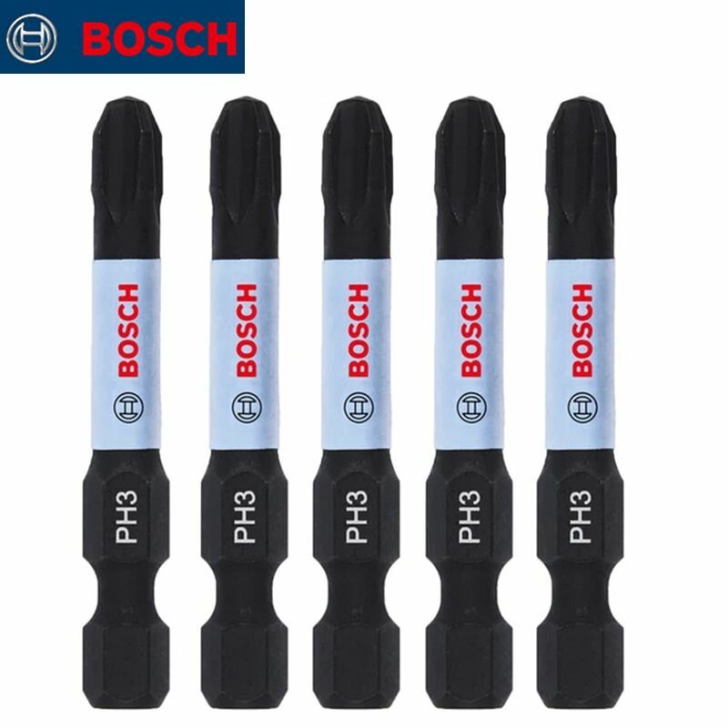 Биты для ударной отвертки Bosch, 50 мм, PH3, 5 шт.