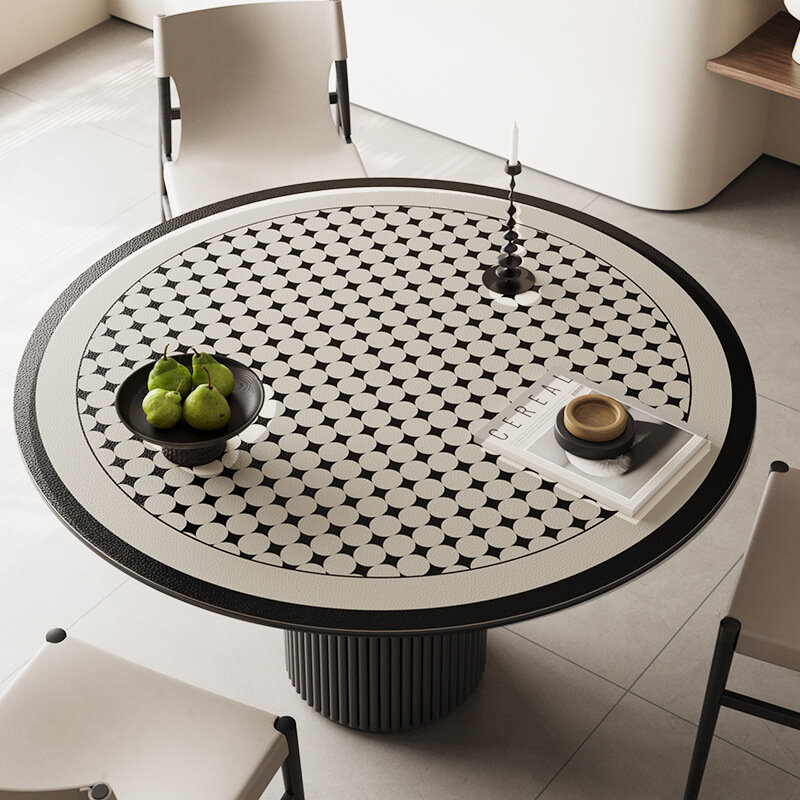 Простая ретро легкая роскошная кожаная круглая подставка для стола, водонепроницаемая, маслостойкая, подставка для обеденного стола, круглая подставка для кофейного стола