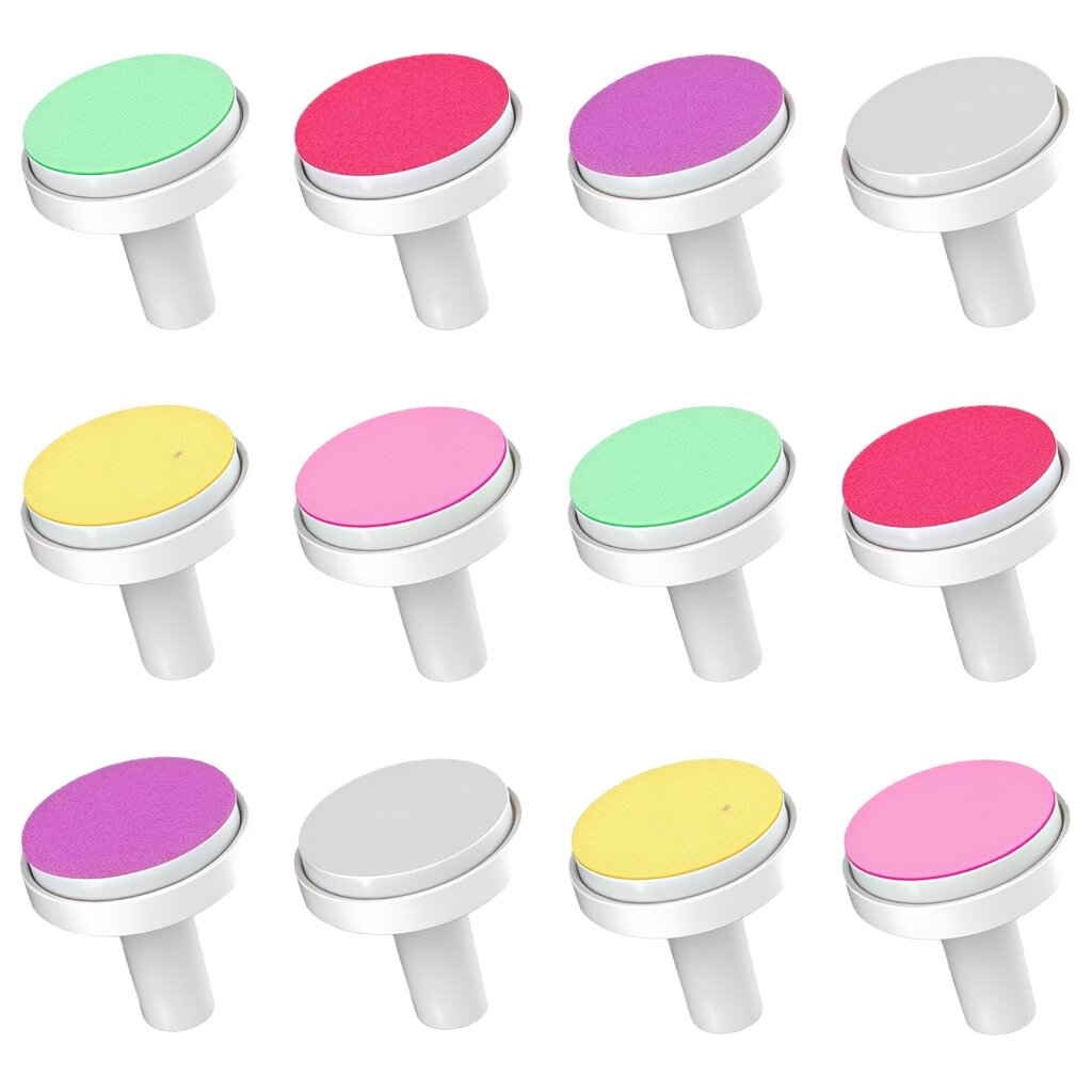 2 Коробки 12шт Детских Пилочек Для Ногтей Сменные Головки Пластиковые Шлифовальные Насадки