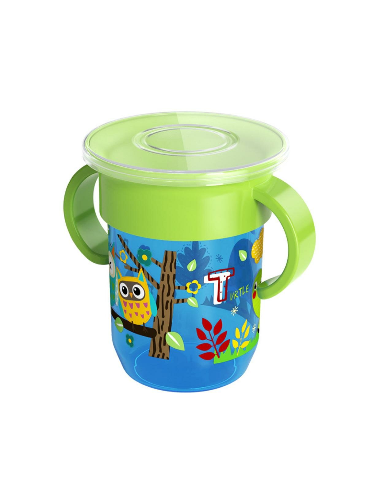 Тренировочная чашка для малышей с 360-градусным носиком, нескользящей ручкой и крышкой 260 мл