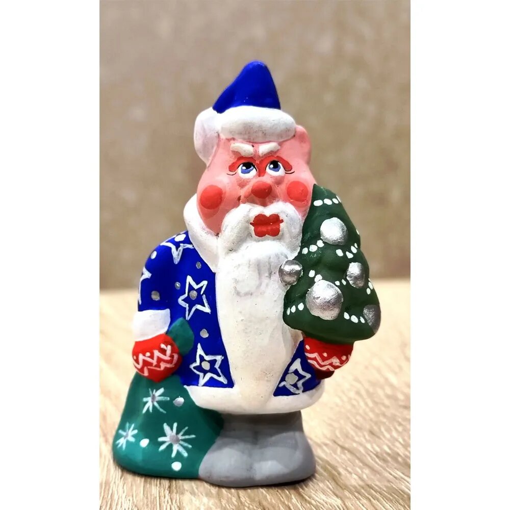 Фигурка "Дед Мороз" Растяпинской Забавы, керамика, ручная работа