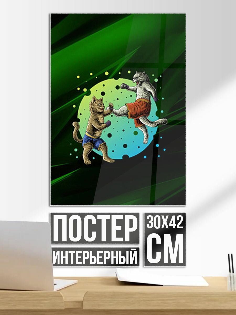Постер на стену Кошачий бой карате