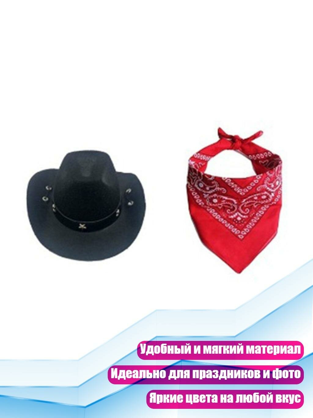 Западная ковбойская шляпа для кошек и собак, Черный