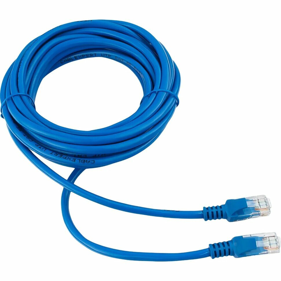 Патч-корд UTP Cablexpert PP10-5M/B кат.5e, 5м, литой, (синий), 1114335