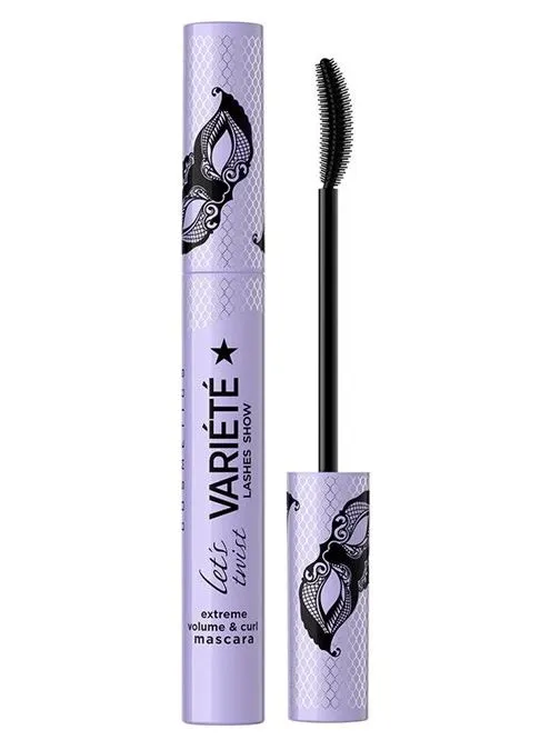 Тушь для ресниц Eveline Cosmetics, VARIETE LETS TWIST, подкручивающая, объемная, черная, 10 мл