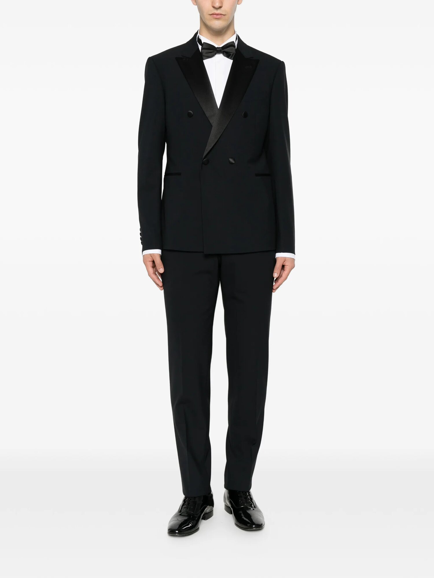 Комбинезон EMPORIO ARMANI Double-breasted peaked-lapel suit, размер 50, blue — фото 1