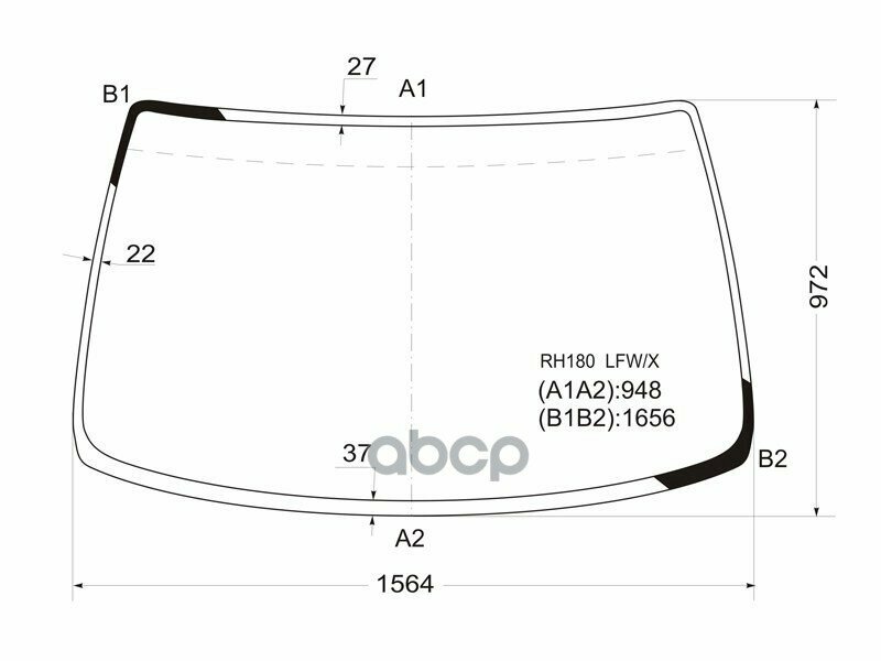Стекло лобовое Toyota Grand Hiace 99-02 / Granvia 95-02 XYG арт. RH180 LFW/X