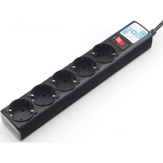 Фильтр-удлинитель Power Cube 1,9 м 5 розеток (черный графит) 10А/2,2кВт